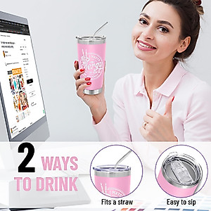 Generic Funny gifts for women/Men-match energy tumbler-Birthday Gifts for Women/Men Funny, Witty & Sarcastic Travel Coffee Mug W/Slider Lid-Cheer up somebody’s day gift-Engraved Tumbler (Baby Pink)