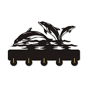 The Geeky Days Dolphin Sign Shape Design Key Hanger Key Hooks Rack Ocean Towel Coat Wall Hook Bathroom Decor Modern Wall Hook Unique Vintage Hook