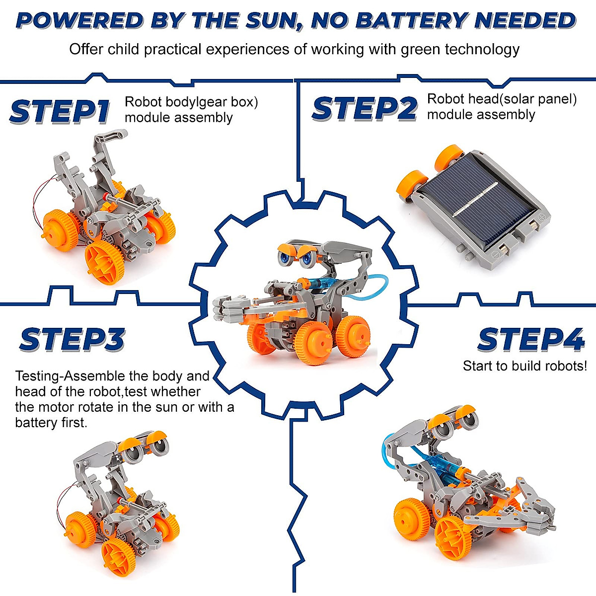 CIRO STEM Projects Solar Robot Toys, 11-in-1 Education Science Experiment Kits for Kids Ages 8-12, 288 Pieces Building Set