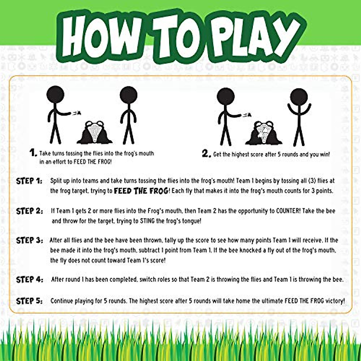 Franklin Sports Feed The Frog Kids Target Game - Fun Interactive Game for Indoor and Outdoor - Play with Friends and Family - Includes Frog Target, 3 Flies and 1 Bee