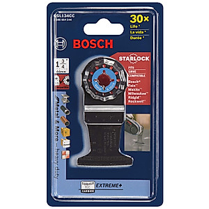 BOSCH OSL134CC 1-Piece 1-3/4 In. Starlock Oscillating Multi Tool Metal & More Curved-Tec Carbide Extreme Plunge Cut Blade for Metal (Nails and Staples), Wood with Nails, PVC