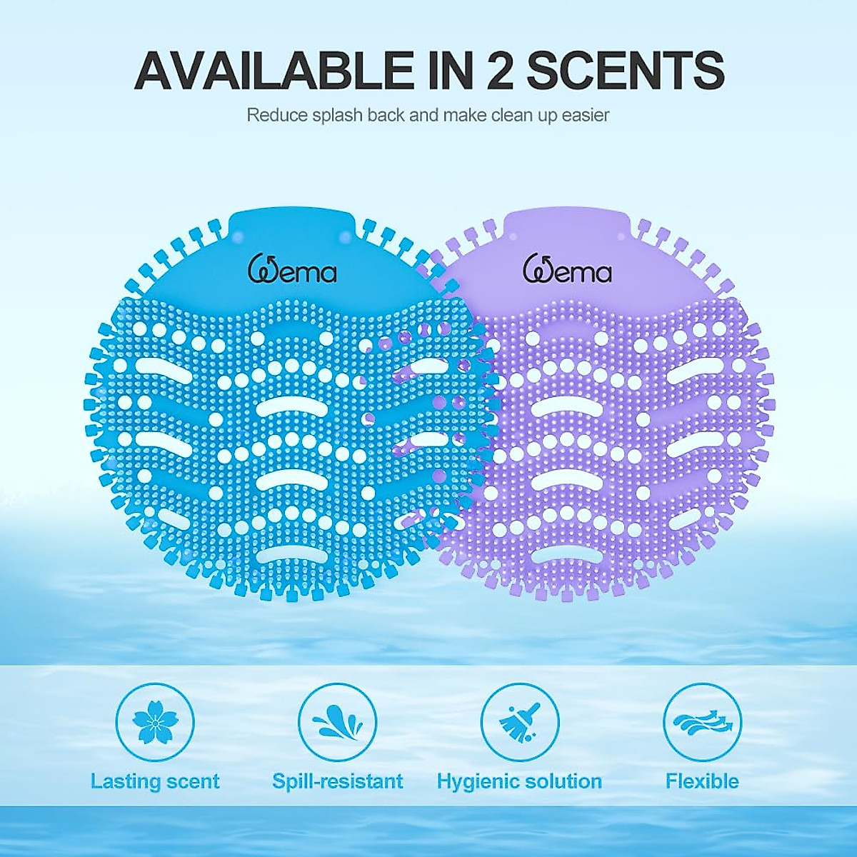 WEMA Urinal Screen Deodorizer - 10 Pack toilet deodorizer (Last Up to 5,000 Flushes), Anti Splash Scented Urinal Cakes for Any Public Business Facilities Bathrooms