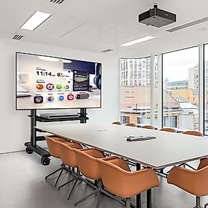 Mobile TV Cart Rolling TV Stand with Wheels for 55-100 Inch LCD LED Flat Curved Screens up to 250 lbs, Max VESA800x600 mm Heavy Duty Portable Floor TV Stand Large Base Trolley Height Adjustable