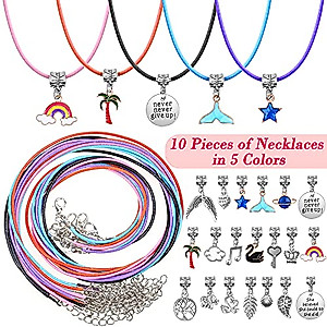 DIY Bracelet Making Kit for Girls, Thrilez 97Pcs Charm Bracelets Kit with Beads, Pendant Charms, Bracelets and Necklace String for Bracelets Craft & Necklace Making, Gift Idea for Teen Girls