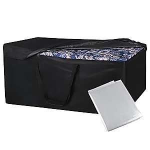 NettyPro Patio Cushion Storage Bags Water-Resistant Extra Large Bag for Outdoor Furniture Christmas Tree Storage Bag 9 Ft, 65 x 20 x 28 Inch, Black