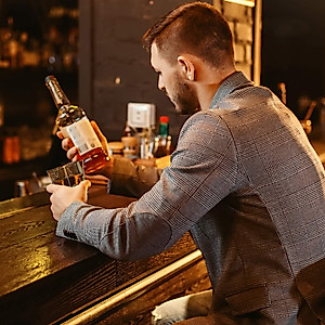 Sishynio Whiskey Glasses Set of 4 for Men, 10oz with 8 Cube Granite Chilling Stones, Whiskey Rocks Glasses Gift Set for Grandpa Father Husband