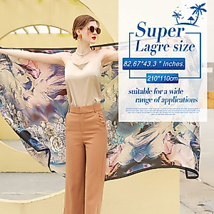 Xinmurffy Mulberry Silk Fashion Travel Scarf for Women Lightweight Large Pashmina Shawls and Wraps for Evening Dresses (Grey) (Green2315) (grey2203)