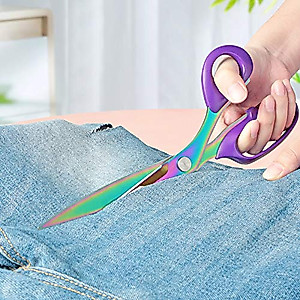 Asdirne Titanium Coating Sewing Scissors Bundle, Professional Fabric Scissors Set, Ultra-Sharp Stainless Steel Blades, Ergonomic Handle, Great for Tailor, Embroidery, Craft, 10.5"/5.1"/4.5"/3.6"
