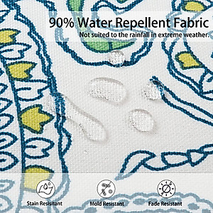 Magpie Fabrics Indoor Outdoor Waterproof Square Chair Cushion, 18" x 18" x 2.5", 2 Pack, Water Resistant Seat Cushions, for Patio Garden Office, Paisley Blue