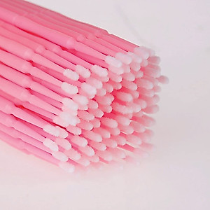 BlingKingdom 100pcs Micro Applicators Brushes Disposable Eyelash Extension Make Up Mascara Brushes for Eyelash Extension - Pink