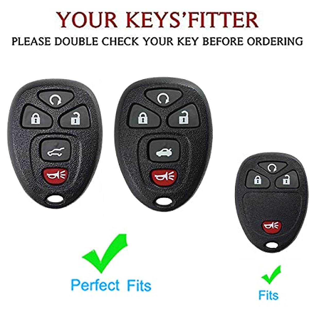 TAPAYICA for GMC Key Fob Cover Keyless Remote Smart Key Fob Shell with Keychain Fit for Chevrolet Suburban Tahoe Traverse Buick Enclave Cadillac Escalade GMC Acadia Yukon (5 Buttons-Black)