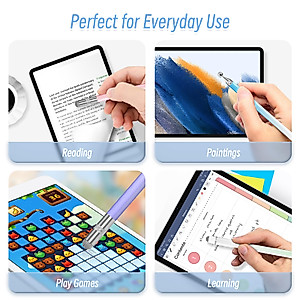 Stylus Pens for Touch Screen (2PCS), High Precision 3-in-1 Fiber Tip Stylus with Disc Stylus for iPad Compatible with iPhone/Android/iPad/Tablets & All Touch Screens (Blue/Pink)