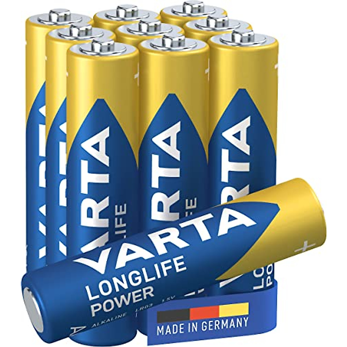 VARTA Longlife Power AAA Micro LR03 Alkaline Battery (10-Pack) - Made in Germany - Ideal for Toys, Torches, Controllers and Other Battery-Powered Devices