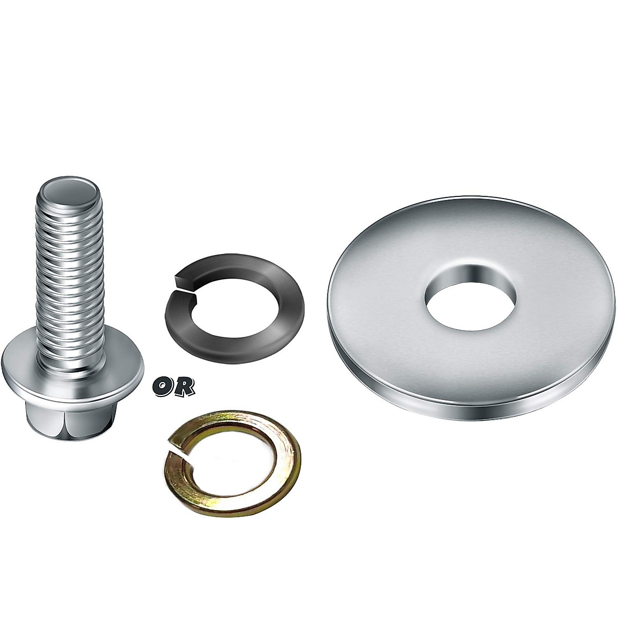 3/4 Inch Go Kart Clutch Bolt Kit Engine Clutch and Lock Washer, Minibike and Kart Engine, 10/12 Teeth Clutch Bolt (2 Sets)