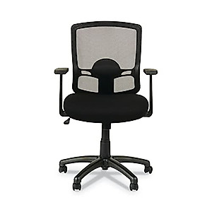 Alera ALEET42ME10B Etros Series 18.03 in. to 21.96 in. Seat Height Mesh Mid-Back Chair - Black