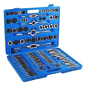 ABN Large Tap and Die Set Metric - 110 Piece Bolt and Pipe Tap Sets for Threading