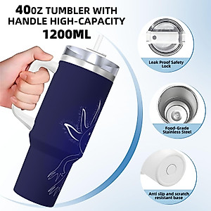Funny White Axolotl 40oz Tumbler With Handle And Straw Insulated Tumblers Leak Proof Double Walled Stainless Steel Travel Mug pattern7