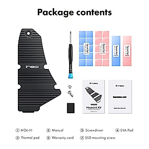 ineo PS5 Heatsink, M.2 NVME SSD Heatsink for PS5 Internal PCIe M.2 NVMe Gaming SSD, Magnesium Aluminum Alloy Designed with Pure Copper Strip [M24]
