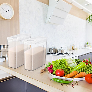 Vesici 2 Pcs 7 Quart Cereal Containers Storage Airtight Cereal Keeper Storage Cereal Dispenser Countertop Plastic Cereal Dispenser Canister Pasta Organizer for Pantry and Kitchen Organization