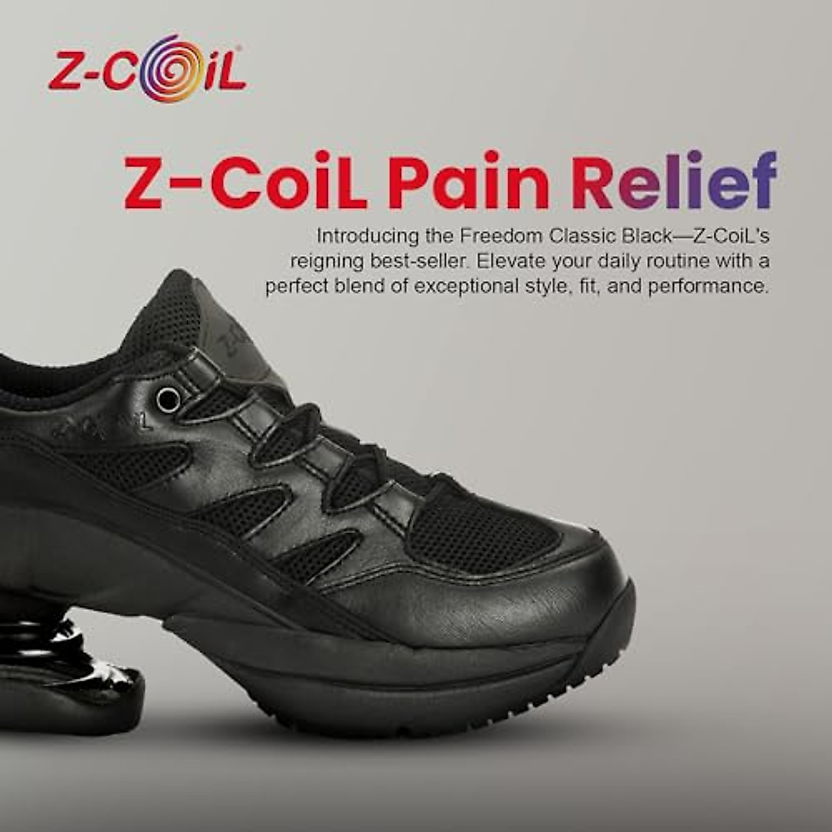 Z-CoiL Pain Relief Footwear: Women's Freedom Classic Black