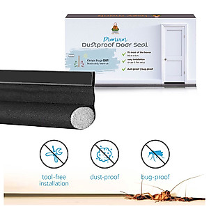 Lazy Monk Foam Door Draft Stopper 32 - 36 Inch Bottom Gap Filler One Sided, Under Door Breeze Blocker Weather Strip Cold Warm Air Wind Insulator Seal, Sliding Door Noise Reduction Sound Proof Cover