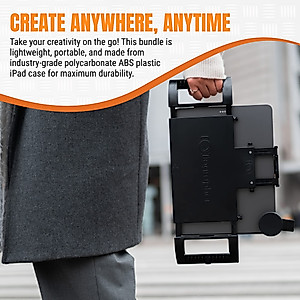 iOgrapher Multi Pro Coaches Bundle - Pack of Adjustable iPad Case with Handles (Fits iPad Pro 12.9/11/Air 4/5), 37mm Wide Angle & Macro Lens, 2X Telephoto Zoom Phone Camera Lens, and Steady Lens Clip