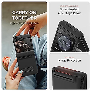VRS DESIGN Terra Guard Modern for Galaxy Z Flip 5 5G Phone Case (2023), Premium Modern Neat Style Semi-Auto Hinge Protection Case (Matte Black)