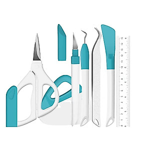 Sawgrass SG500 Printer (Starter Package) Bundle with UHD Inks, 220 Sheets Sublimax Paper, 3 Tapes, 10 Sublimation Blanks, 7-Piece Craft Tool Set, White