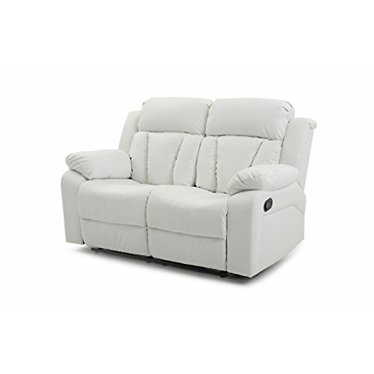 Glory Furniture Reclining Love seat, White Faux Leather