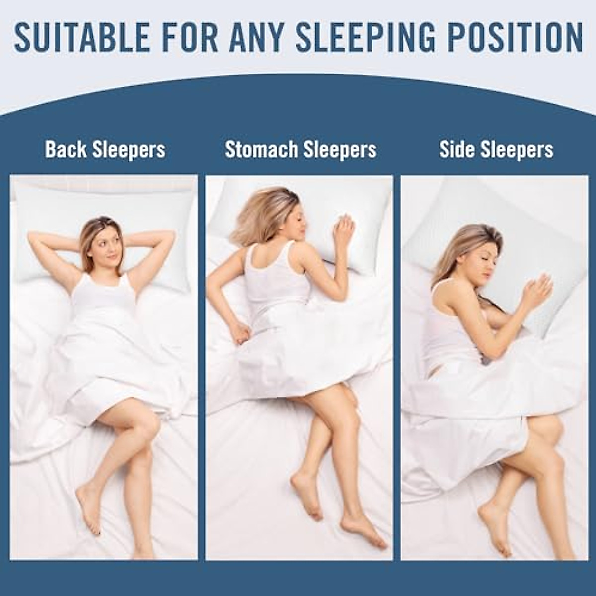 Higoom Standard Size Bed Pillows for Sleeping 2 Pack,Shredded Memory Foam Pillows with Washable Removable Pillowcase Set of 2,Height Adjustable,Suitable for Stomach,Back and Side Sleepers.