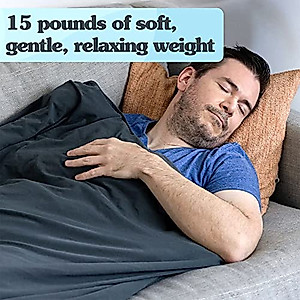 Yogibo Calm Weighted Blanket, Ultra Soft, with Washable Outer Cover, 15 lb, Full Body Size 78 x 48 Inches