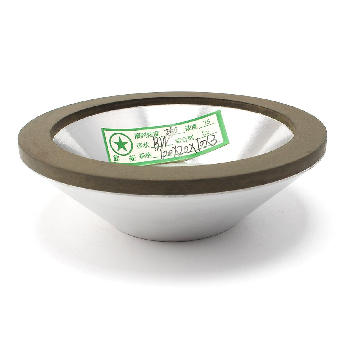 4"inch Resin Bonded Flaring Cup Diamond Grinding Wheel For Carbide Metal 240 Grit 75% （100x32x20x10x3mm ）