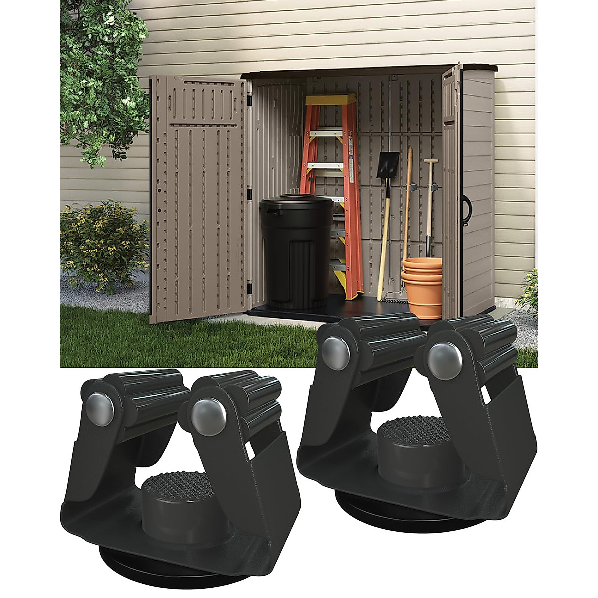 FYWZ Magnetic Mop and Broom Holder, Broom Gripper Stainless Steel Mop Hanger Magnetic Broom Holder for Refrigerator, RV Camper Wall Organizer, Garage Kitchen Laundry Tools Organizer - 2 Pack/Gray…