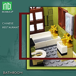 Nickbuild Street Chinese Restaurant MOC Building Blocks Toy, Towns Series Kits, Buildable City Toys, Collectible Play Model Set and Building Kit for Kids and Teens (1326 PCS)