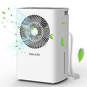 2500 Sq. Ft 30 Pint Dehumidifier, Dehumidifiers for Home Basement with Drain Hose, COLAZE Dehumidifiers for Large Room with Auto or Manual Drain, 24 Hours Timer, 0.58 Gallon Water Tank, Auto Defrost, Overflow Protection