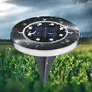 ABCCANOPY Solar Ground Lights 8 Pack, Waterproof Outdoor Solar Garden Lights, Landscape Lights for Pathway,Yard,Deck,Lawn,Patio,Walkway (Warm Light)