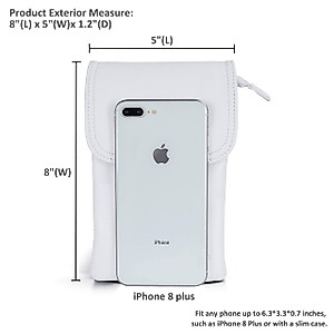 befen White Small Wristlet Crossbody Clutch Purse with White Cell Phone Crossbody Bags for Women