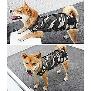 COCHPR Surgery Suit for Dogs Recovery Suit Abdominal Wound Puppy Surgical Clothes Post-Operative Vest Pet After Surgery Wear Substitute (M, Camouflage)