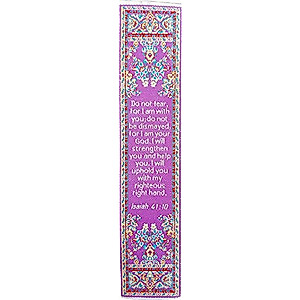 Do Not Be Afraid, Themed Assortment of 4 Woven Fabric Bible Verse Bookmarks, Silky Soft & Flexible Religious Bookmarkers for Novels Books & Bibles, Woven Design, Memory Verse Gift