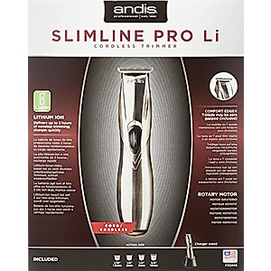 Andis - D-8, Slim-Line Pro Li Cord/Cordless Rechargeable T-Blade Trimmer - for Men/Women/Kids with Carbon Steel Blade, Bump Free Tech, Zero Cuts, Low Irritation & Li-ion Lithium Battery - 300g, Gold