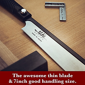 SUIZAN Japanese Pull Saw Hand Saw 7 Inch Dozuki Dovetail Saw Tenon Saw for Cross Cut Rip Cut Angle Cut Woodworking tools Gifts