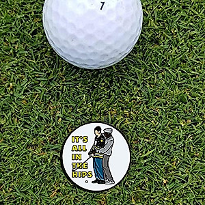 Balanced Co. Funny Golf Hat Clip with Enamel Magnetic Ball Marker (All in The HIPS)