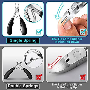 Toenail Clippers for Seniors Thick Toenails, Nail Clipper Set with Ingrown Toenail Tool & 16mm Wide Opening Nail Clippers for Men & 360 Degree Rotary Fingernail Clipper & Leather Case and Nail File