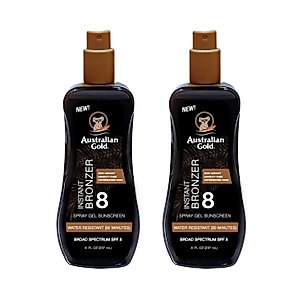 Australian Gold Spf#08 Spray Gel With Instant Bronzer, 7.95 Fl Oz (Pack of 2)