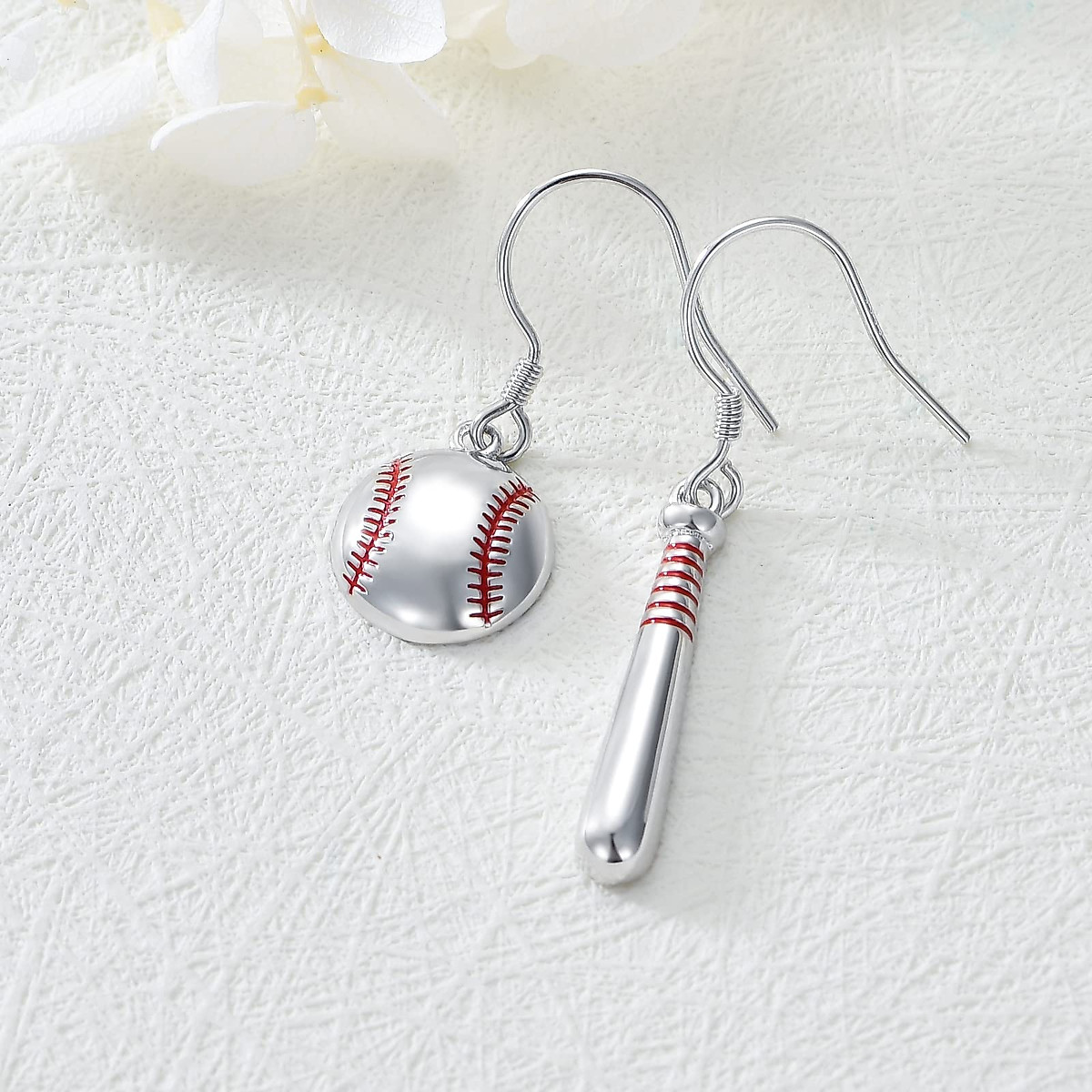 Baseball Earrings for Women Sterling Silver Baseball Bat Earrings Sport Lover Jewelry Gifts for Women Baseball Player