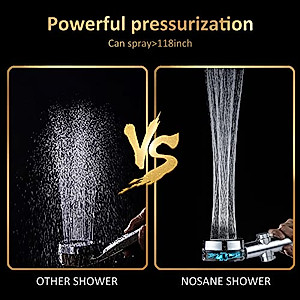 High Pressure Shower Head With Hose, Rv Shower Head Replacement, Filtered Showerheads For Hard Water, Handheld Shower Head With Filter, Hydro Jet Water Power Propeller Driven Turbo ShowerHead