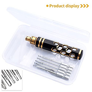 RC Screwdriver Kit 5-in-1 Hex Driver Set 1.27mm 1.5mm 2.0mm 2.5mm Allen Wrench Bits & Phillips Bit Repair Tools for RC Car Traxxas Arrma Axial Redcat Drone