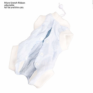 Airshi Cat Postoperative Suit, Breathable Prevent Licking Sweat Absorbent Cat Recovery Suit Button Design for Dogs (S)