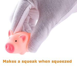 LOUHUA 25 Pieces Mini Rubber Pigs Bulk Baby Bath Toy Pink Tiny Piggies Squeaky Pig Toys for Shower Birthday Party Gift Decoration