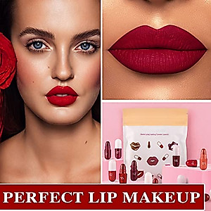 Fusang 18Pcs Mini Capsule Pills Lipstick Matte Lipstick Makeup Sets for Women Highly Pigmented Long Lasting Waterproof Mini Red Matte Pill Lipstick Cute Lip Stick Stain Set for Women